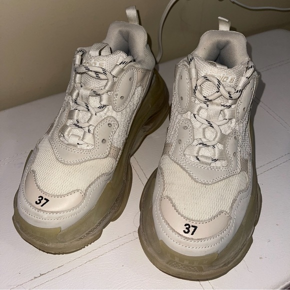 Balenciaga | Shoes | Balenciaga Triple S White 37 | Poshmark